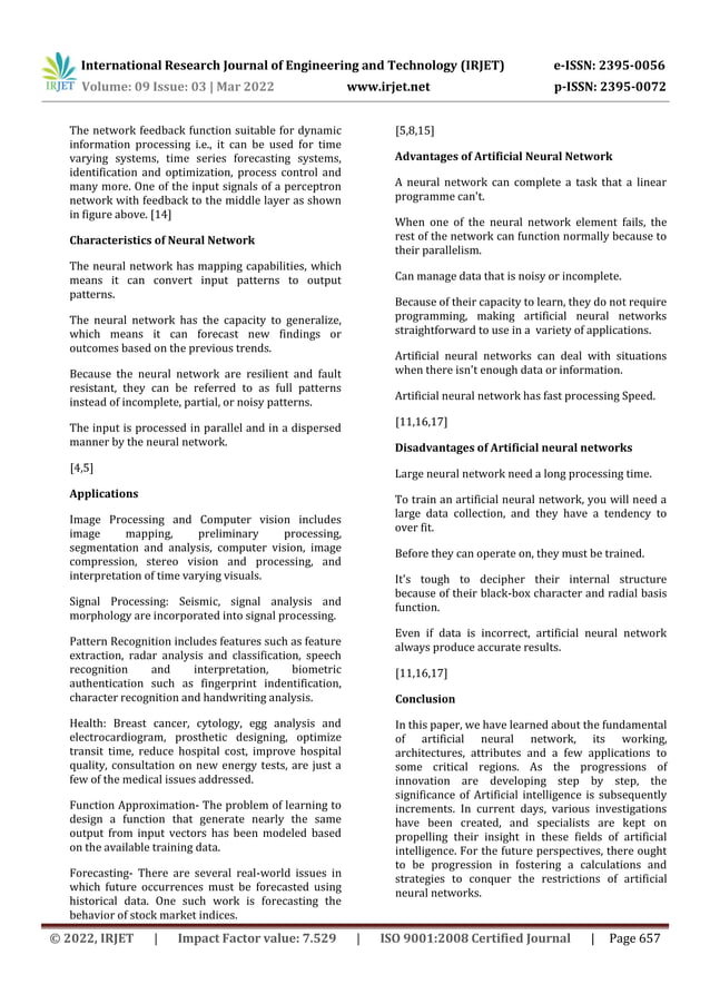 Analytical and Systematic Study of Artificial Neural Network | PDF