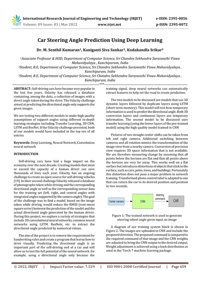 Car Steering Angle Prediction Using Deep Learning | PDF