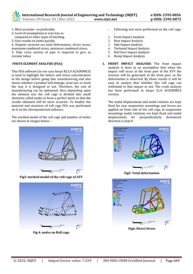 DESIGN, ANALYSIS AND MANUFACTURING OF SAE INDIA BAJA ATV ROLLCAGE | PDF