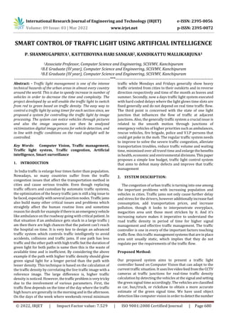 SMART CONTROL OF TRAFFIC LIGHT USING ARTIFICIAL INTELLIGENCE | PDF