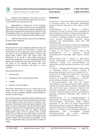 Bioplastics Made from Kitchen Waste | PDF