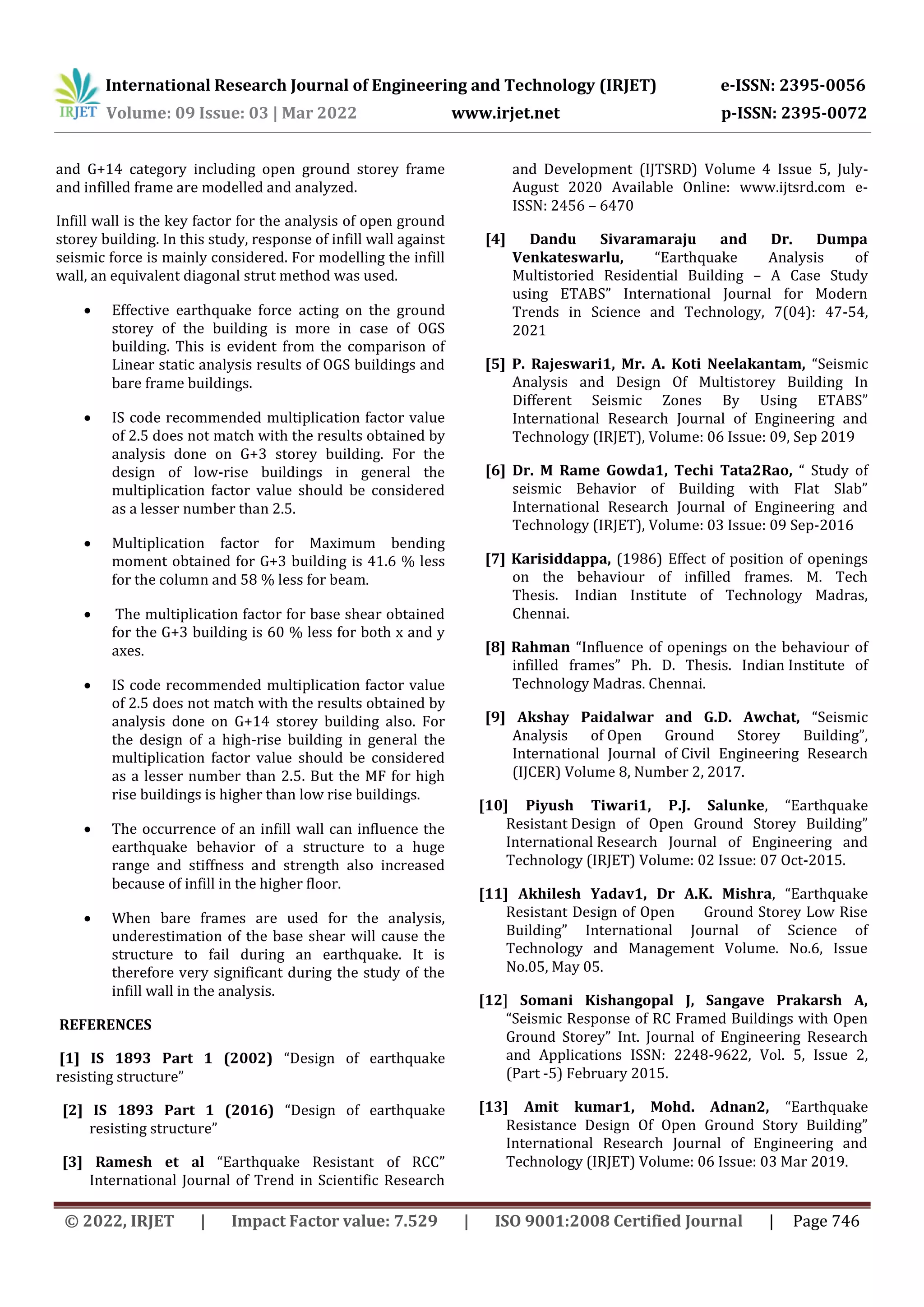EARTHQUAKE RESISTANT DESIGN OF OPEN GROUND STOREY BUILDING | PDF