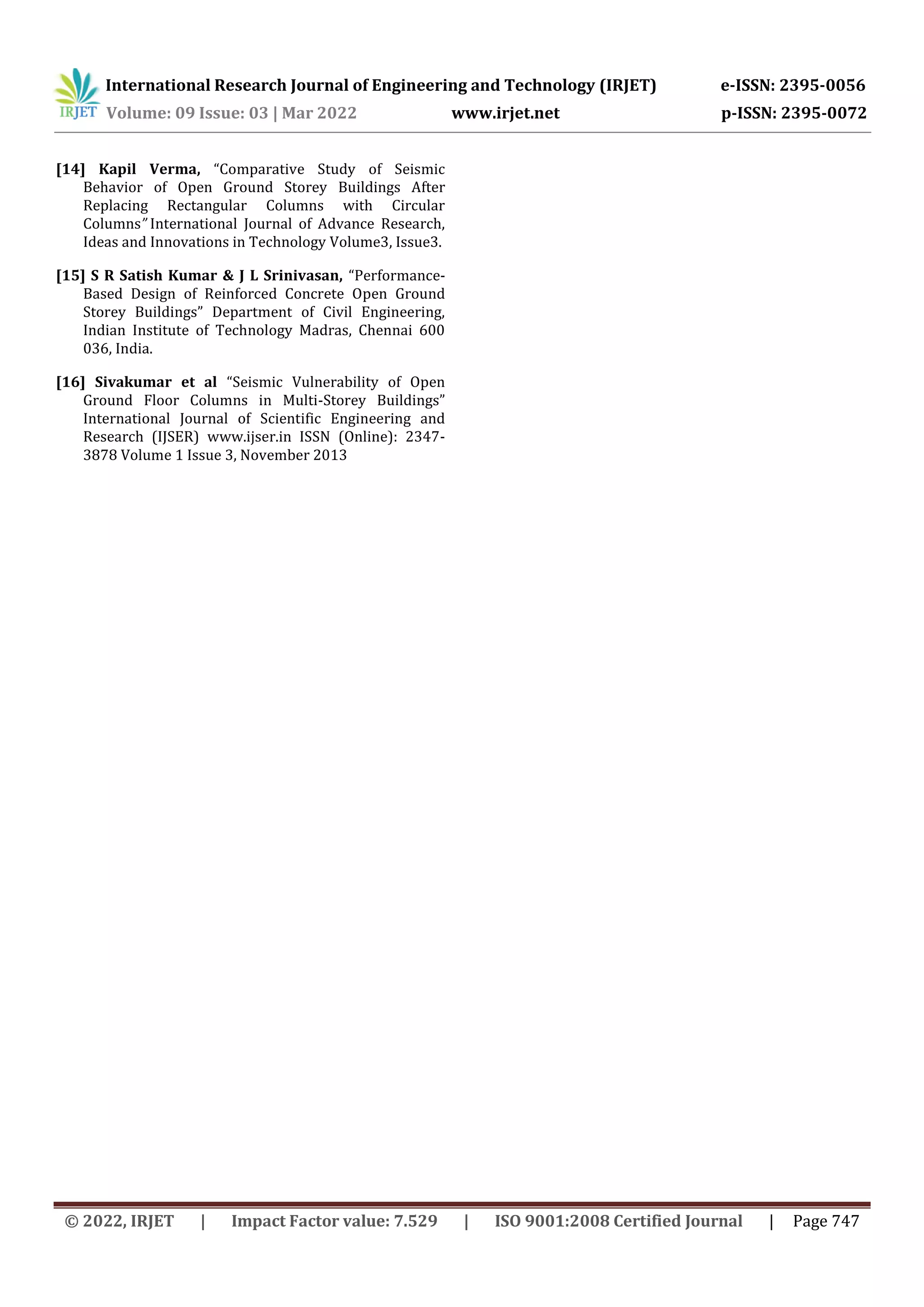 EARTHQUAKE RESISTANT DESIGN OF OPEN GROUND STOREY BUILDING | PDF