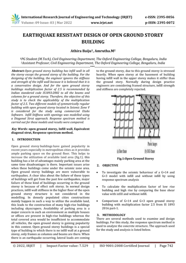EARTHQUAKE RESISTANT DESIGN OF OPEN GROUND STOREY BUILDING | PDF