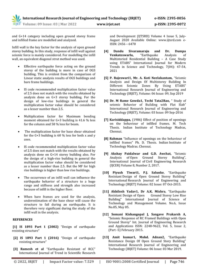 EARTHQUAKE RESISTANT DESIGN OF OPEN GROUND STOREY BUILDING | PDF