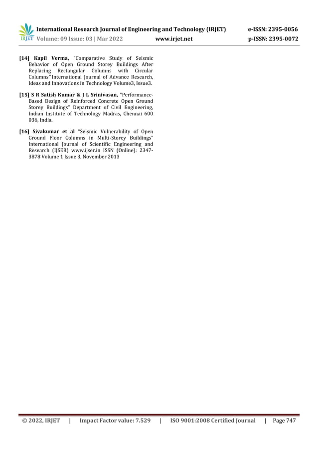 EARTHQUAKE RESISTANT DESIGN OF OPEN GROUND STOREY BUILDING | PDF