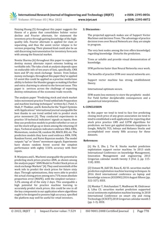 STOCK MARKET PREDICTION USING MACHINE LEARNING IN PYTHON | PDF