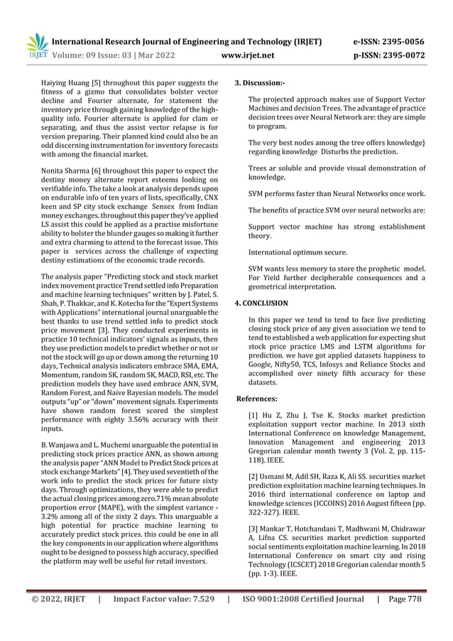 STOCK MARKET PREDICTION USING MACHINE LEARNING IN PYTHON | PDF