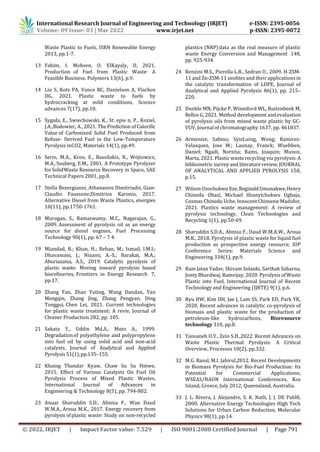 Production of Conventional Fuel from Plastic Waste and Biomass by Pyrolysis | PDF