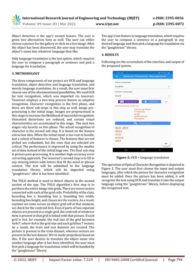 Text Recognition Object Detection And Language Translation App Pdf