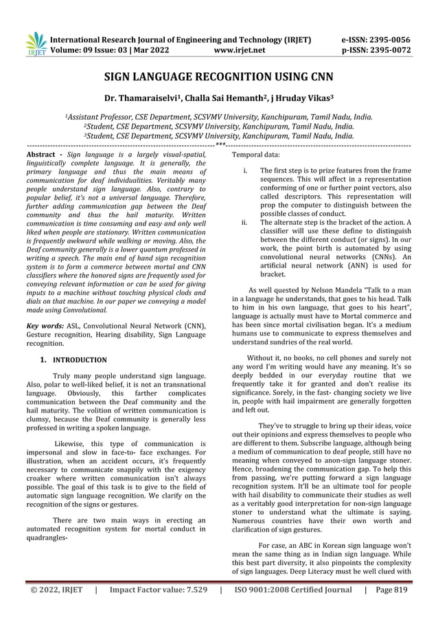 Sign Language Recognition Using Cnn Pdf 