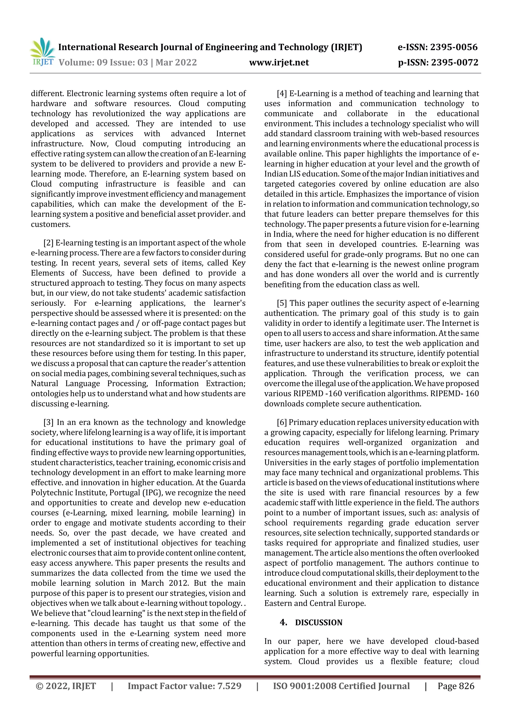 CLOUD BASED E-LEARNING PORTAL | PDF