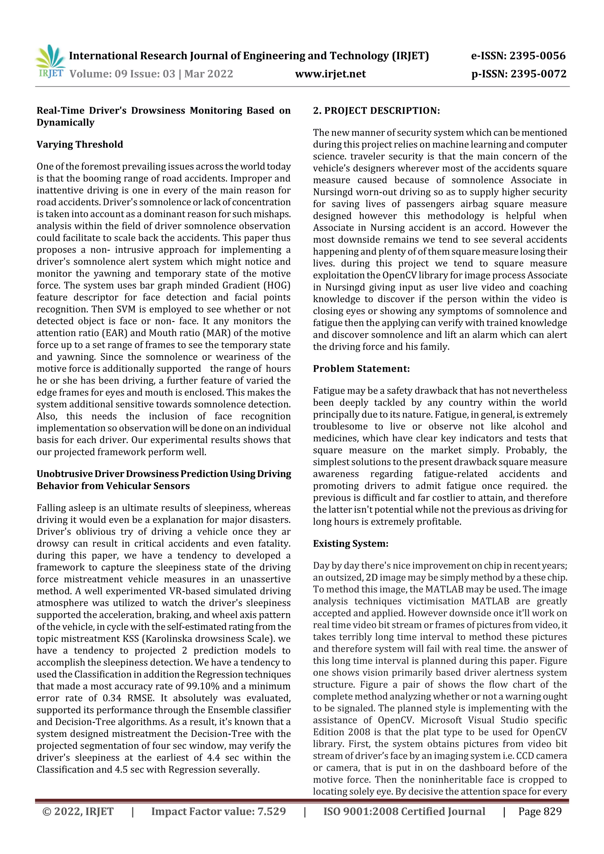 Drowsiness Detection Using Computer Vision Pdf