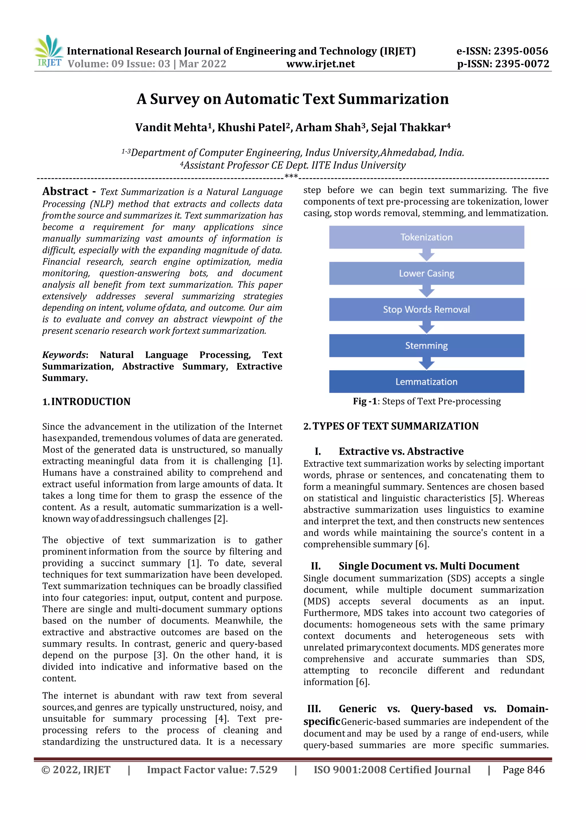 A Survey on Automatic Text Summarization | PDF