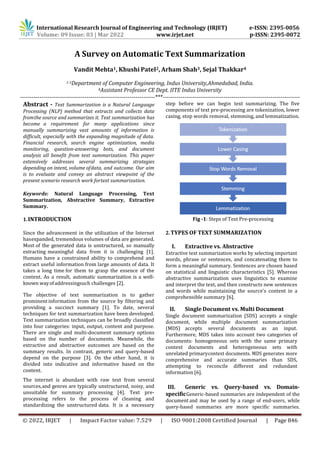 A Survey on Automatic Text Summarization | PDF