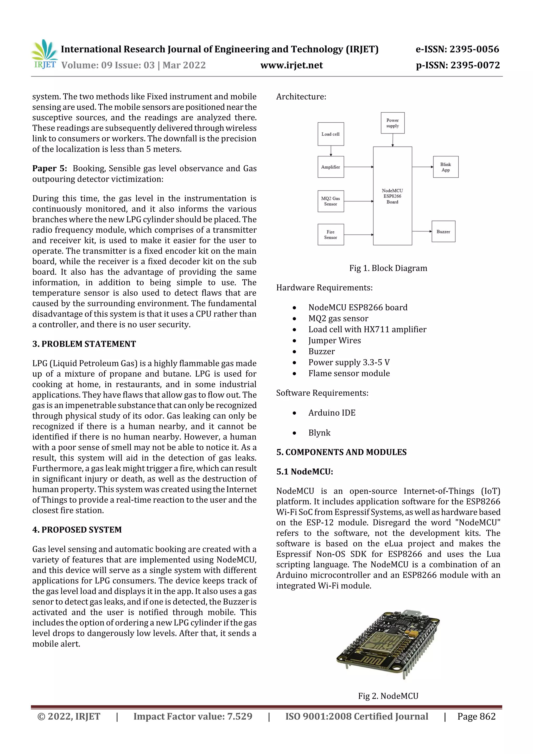 Gas Level Detection and Automatic Booking Using IoT | PDF