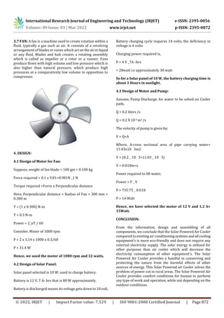 SOLAR POWERED AIR COOLER | PDF