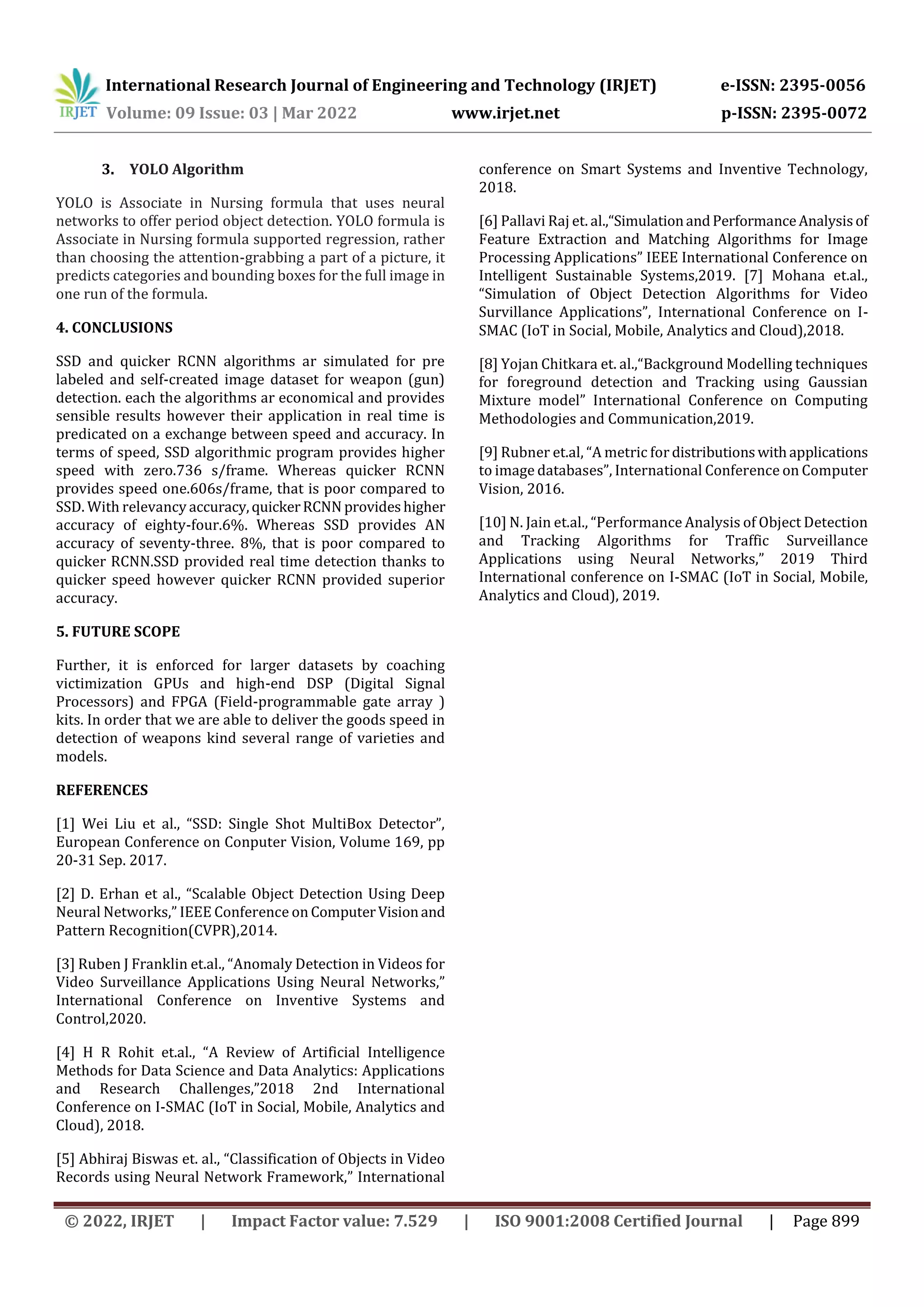 Weapon Detection using Artificial Intelligence and Deep Learning for ...