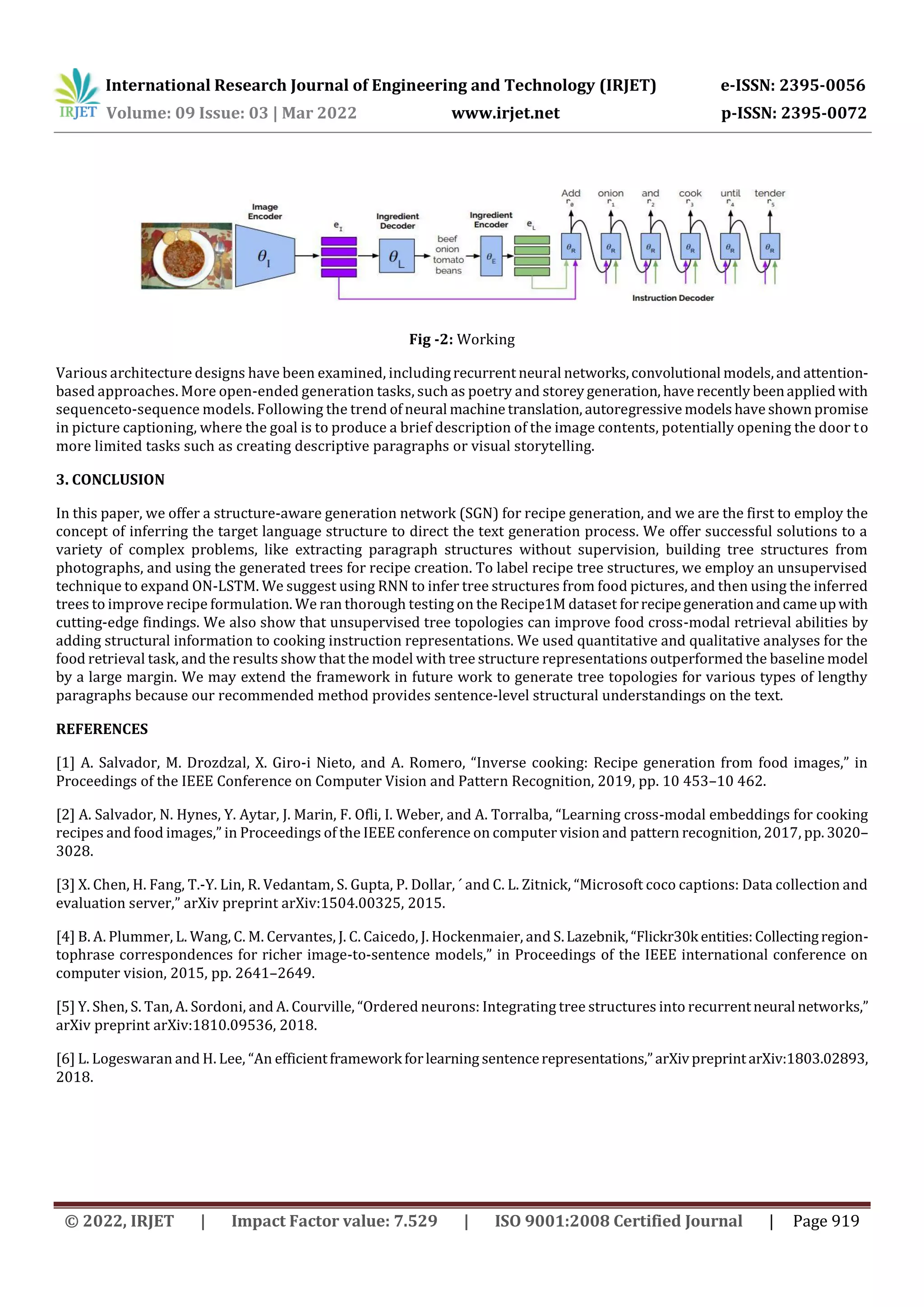 RECIPE GENERATION FROM FOOD IMAGES USING DEEP LEARNING | PDF