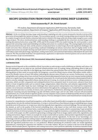 RECIPE GENERATION FROM FOOD IMAGES USING DEEP LEARNING | PDF