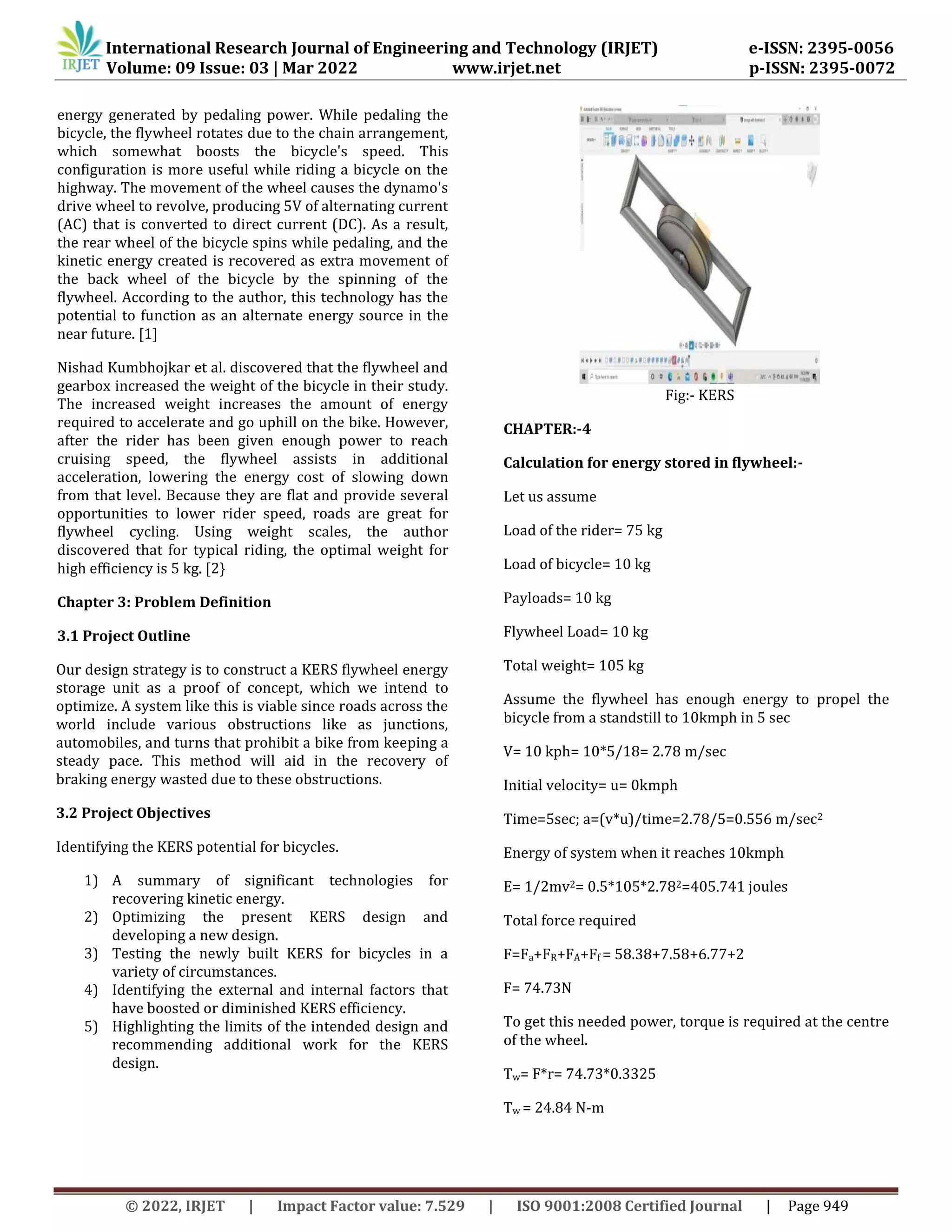 Design and Analysis of Kinetic Energy Recovery System using Flywheel in ...
