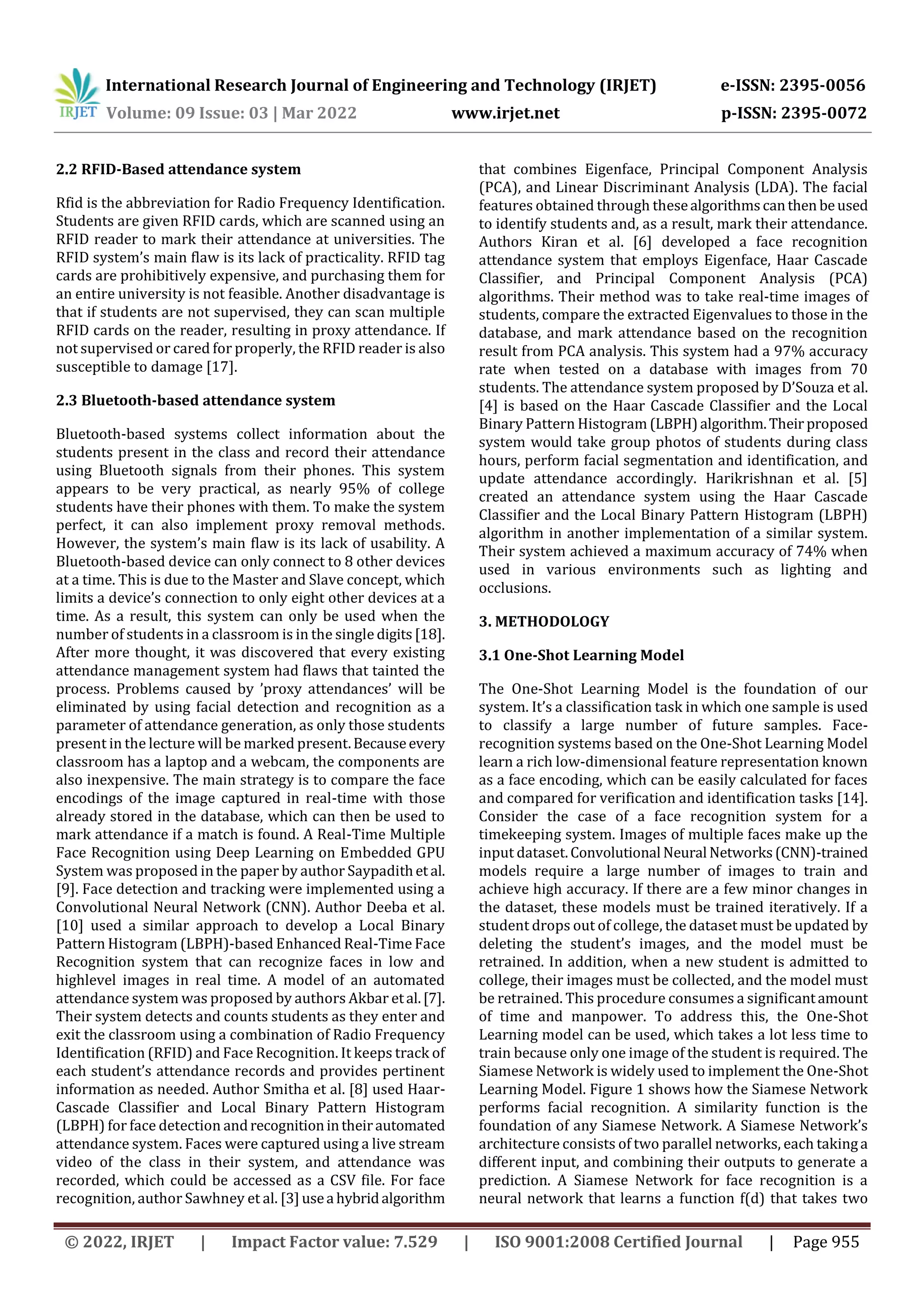 Smart Attendance System using Face-Recognition | PDF