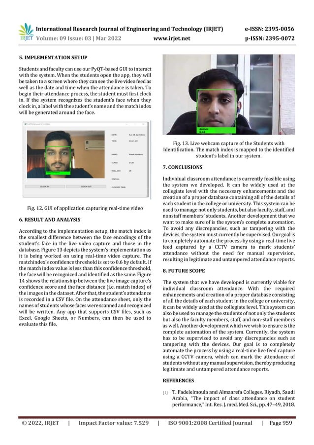 Smart Attendance System using Face-Recognition | PDF