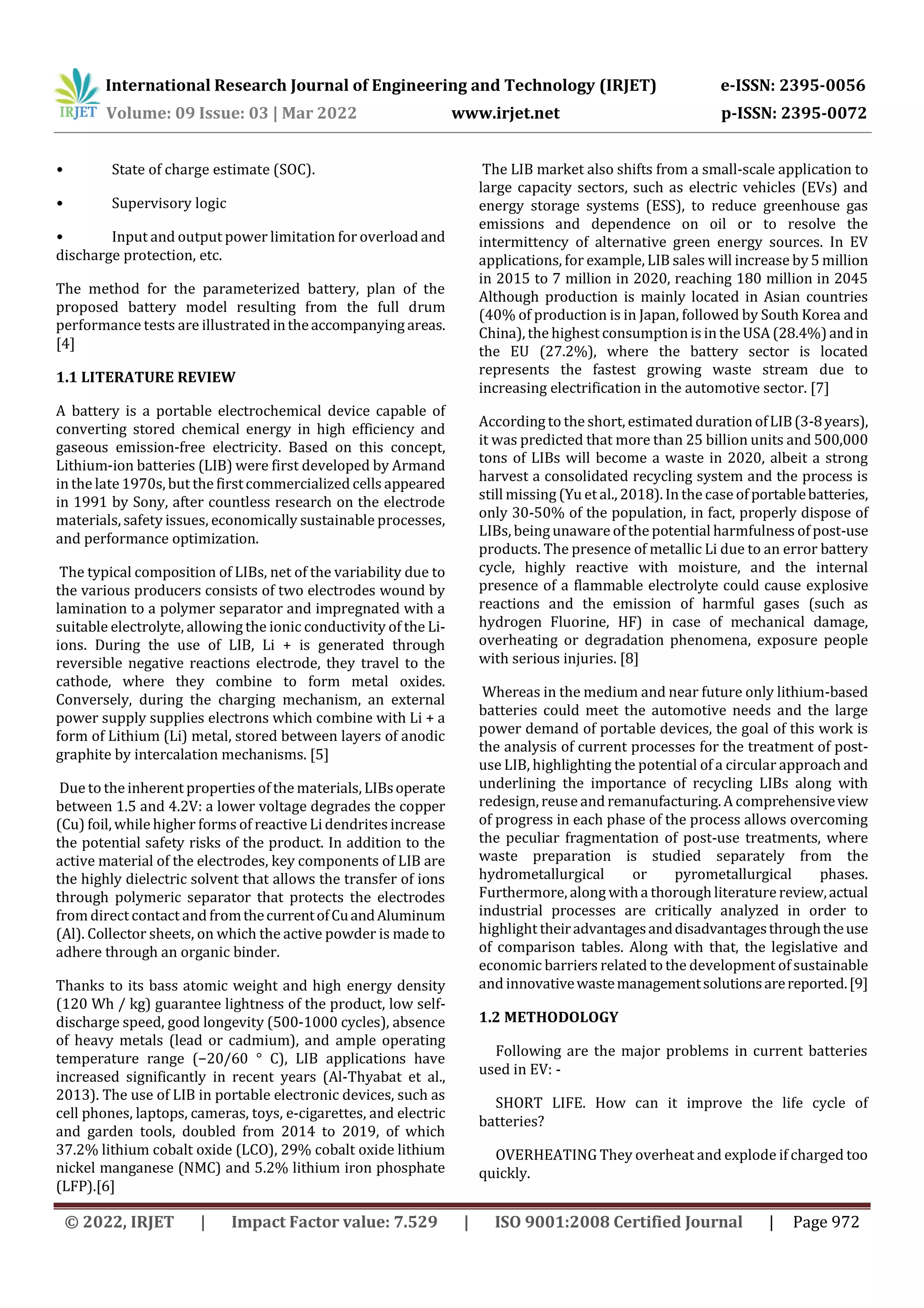 Design & Simulation of Battery management system in Electrical Vehicles Using MATLAB | PDF