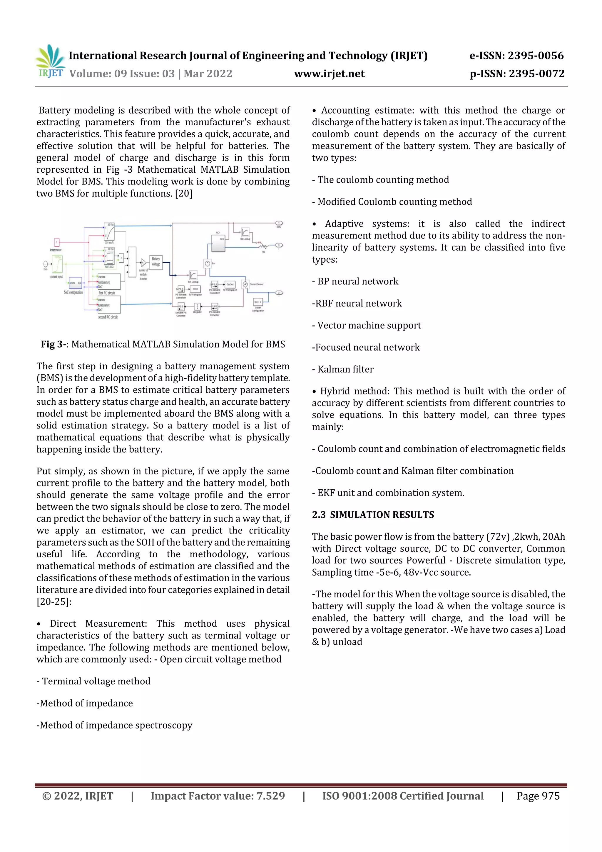 Design & Simulation of Battery management system in Electrical Vehicles Using MATLAB | PDF
