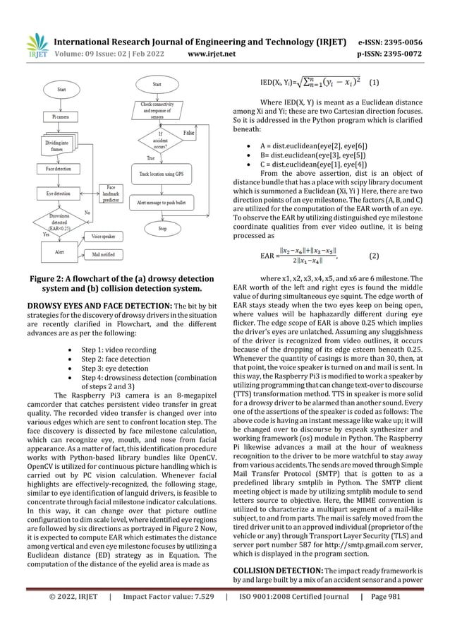 Drowsy Driving Detection System using IoT | PDF