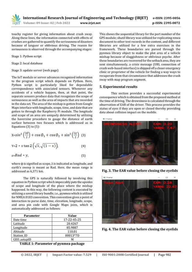 Drowsy Driving Detection System using IoT | PDF