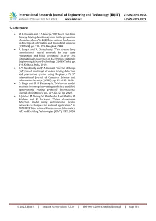 Drowsy Driving Detection System using IoT | PDF