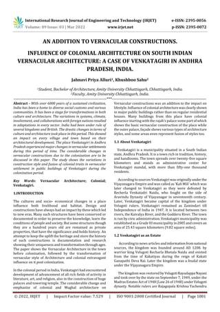AN ADDITION TO VERNACULAR CONSTRUCTIONS. INFLUENCE OF COLONIAL ARCHITECTURE ON SOUTH INDIAN ...