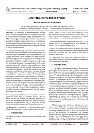 Smart Health Prediction System | PDF | Cloud Computing | Internet