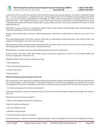 MACHINE LEARNING AUTOMATIONS PIPELINE WITH CI/CD | PDF
