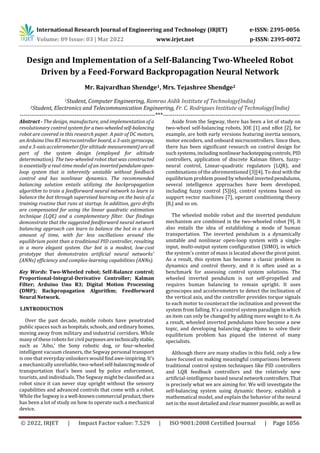 Design and Implementation of a Self-Balancing Two-Wheeled Robot Driven by a Feed-Forward ...