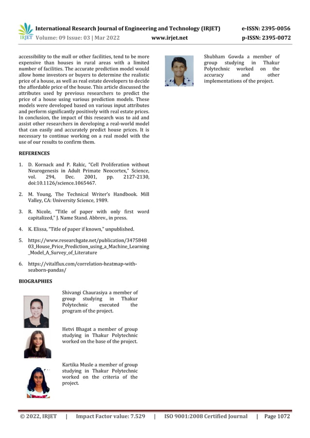 Housing Price Prediction using Machine Learning | PDF