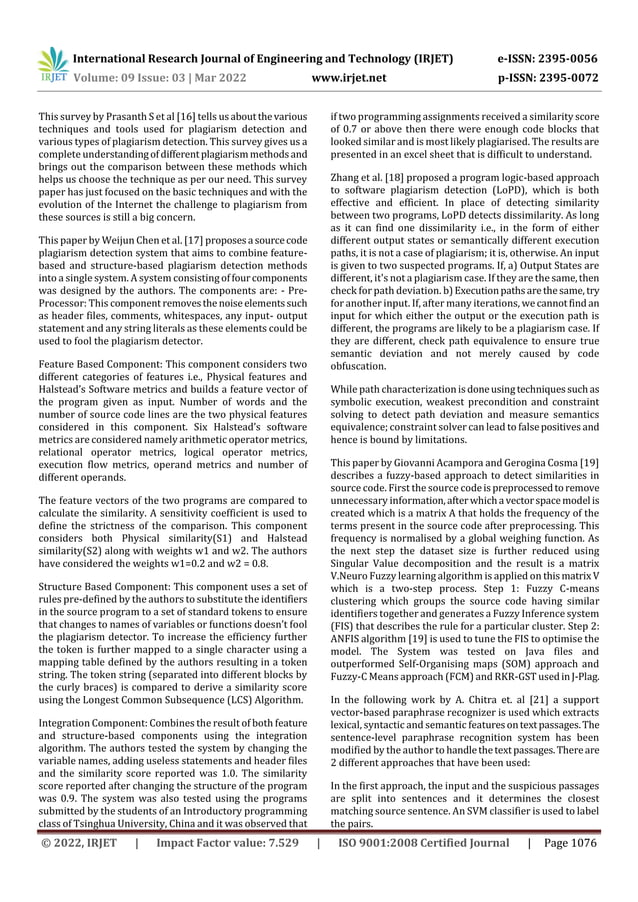 A Literature Review on Plagiarism Detection in Computer Programming Assignments | PDF