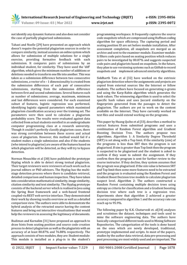 A Literature Review on Plagiarism Detection in Computer Programming Assignments | PDF