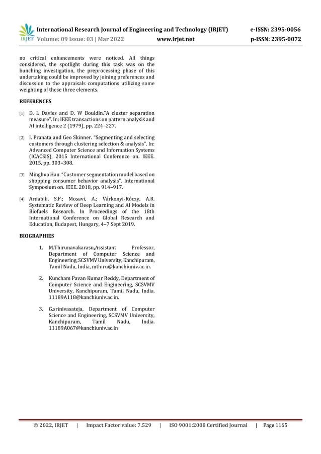 Customer Segmentation In Shopping Mall Using Clustering In Machine Learning Pdf