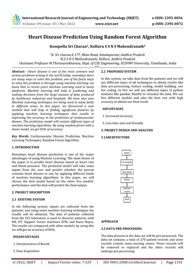 Heart Disease Prediction Using Random Forest Algorithm | PDF