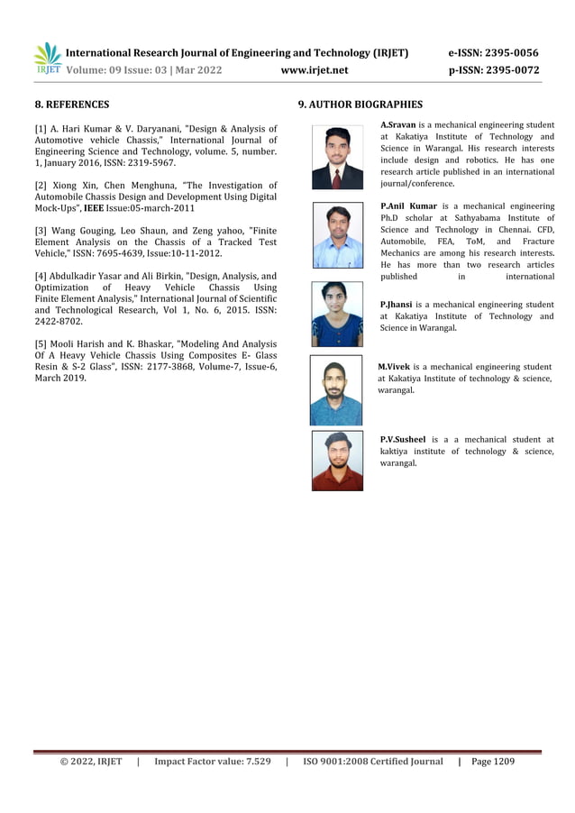 Design and Static Analysis of Heavy Vehicle Chassis with Different ...