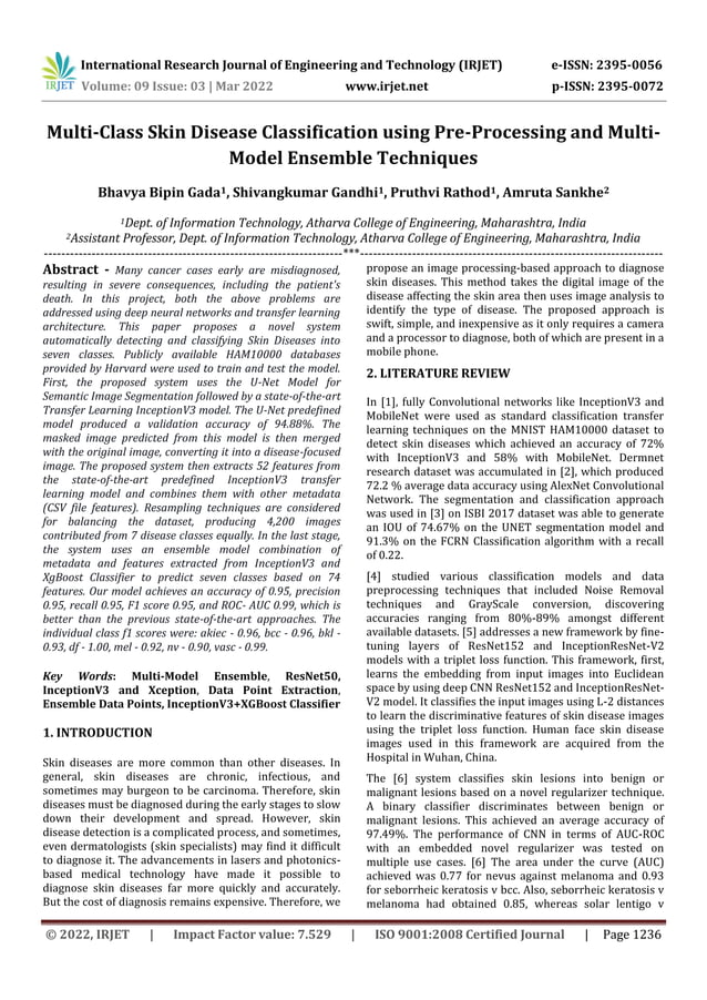 Multi-Class Skin Disease Classification using Pre-Processing and Multi- Model Ensemble ...