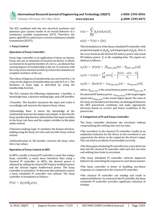 Fuzzy Controller for Controlling Speed of Hybrid Electric Vehicle | PDF | Green Vehicles | Auto Type