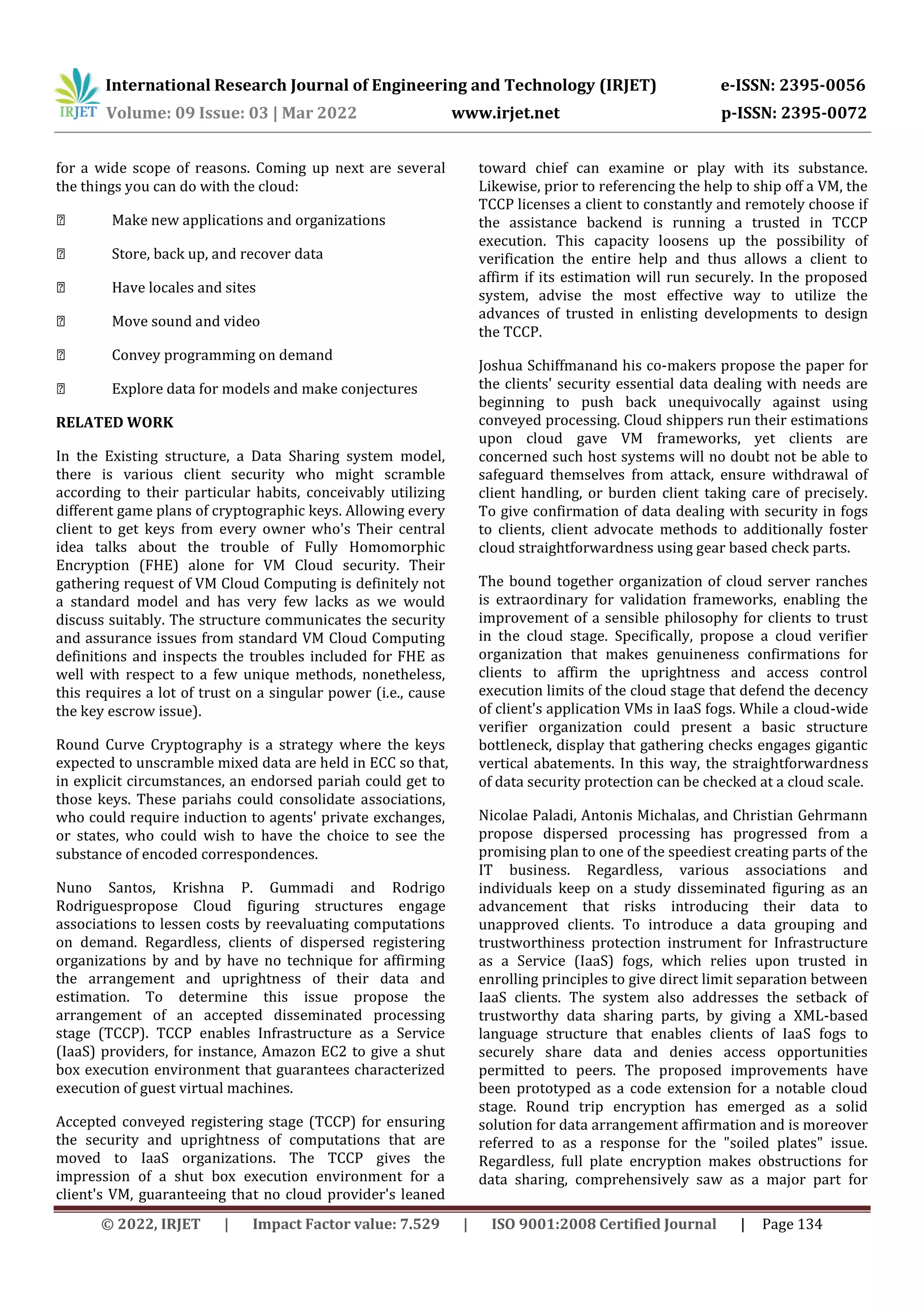 A NEW APPROACH FOR SECURITY IN CLOUD DATA STORAGE FOR IOT APPLICATIONS USING HYBRID CRYPTOGRAPHY ...