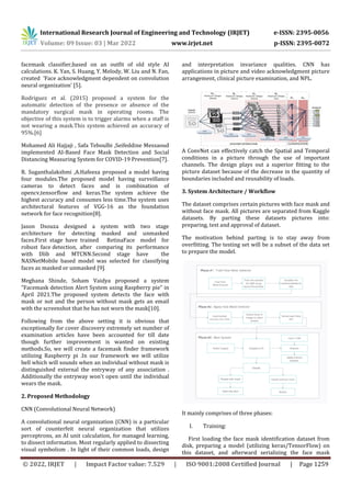 Survey on Face Mask Detection with Door Locking and Alert System using ...