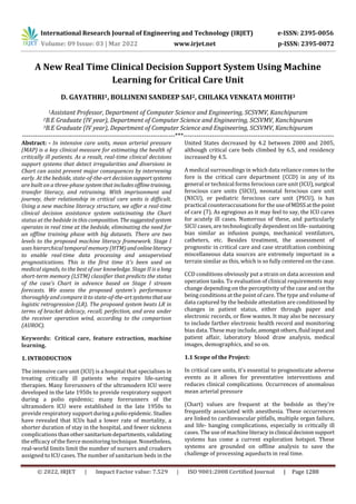A New Real Time Clinical Decision Support System Using Machine Learning for Critical Care Unit ...