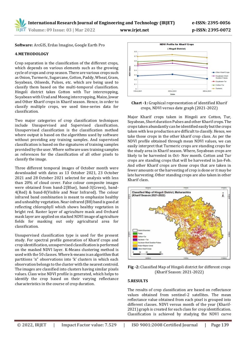 Crop Separation With Sentinel 2 Temporal Satellite Imagery In Hingoli