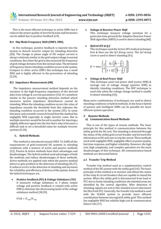 ANALYTICAL STUDY OF DIFFERENT TECHNIQUES FOR ISLANDING DETECTION OF PV GRID-TIED SYSTEM | PDF