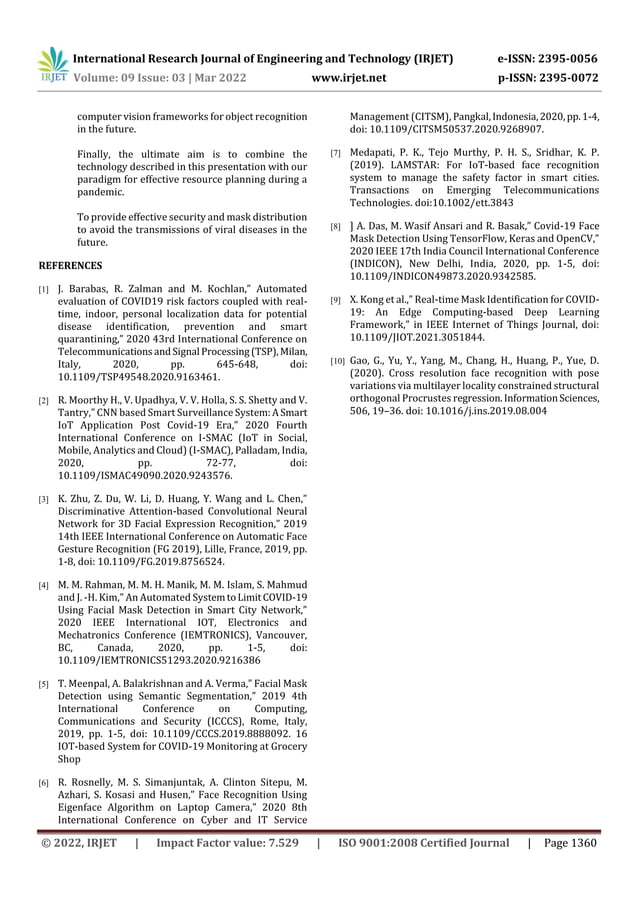 Face Mask Detection and Contactless Body Temperature Sensing | PDF
